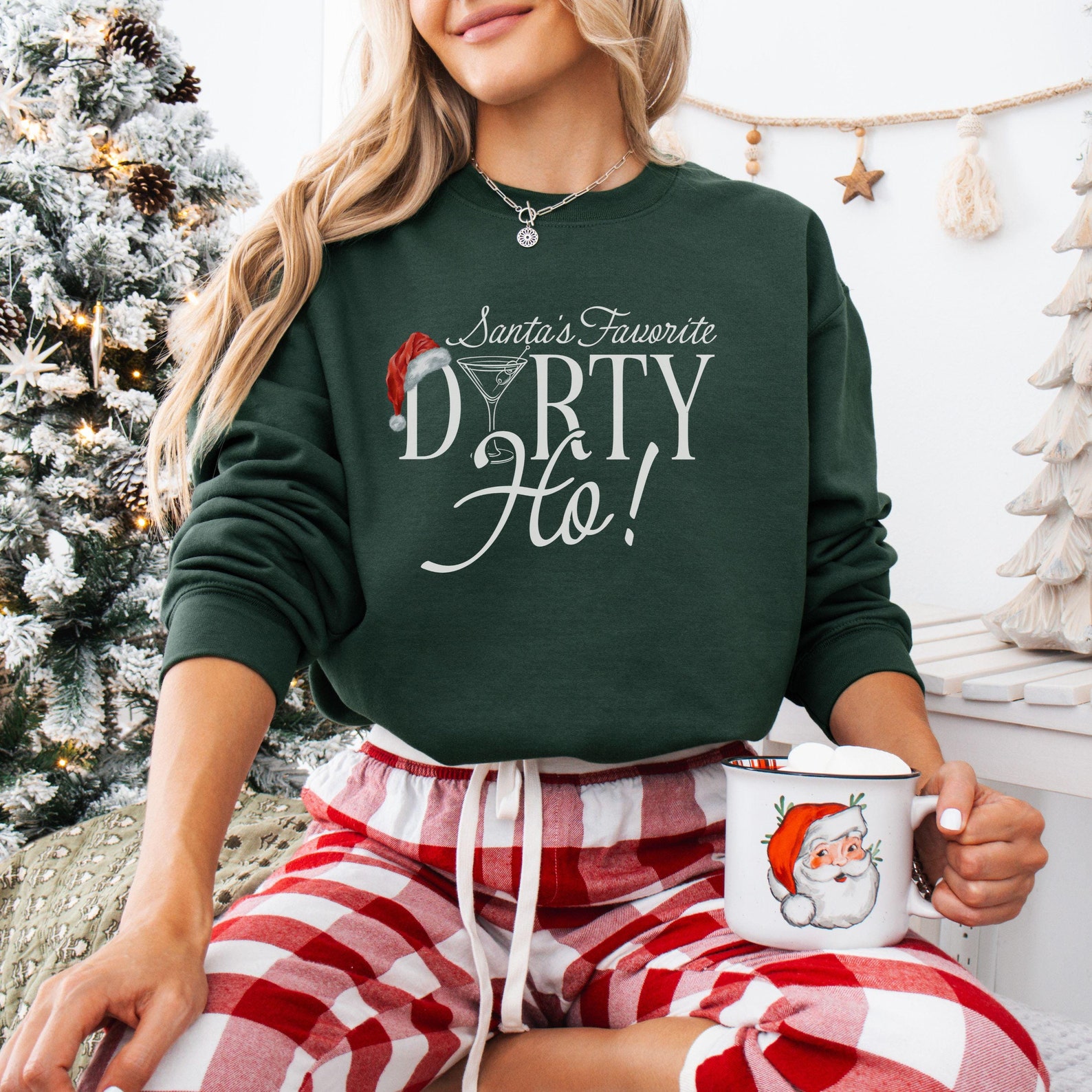 Santa's Favorite Ho Dirty Martini Sweatshirt Ugly Christmas Sweater ...