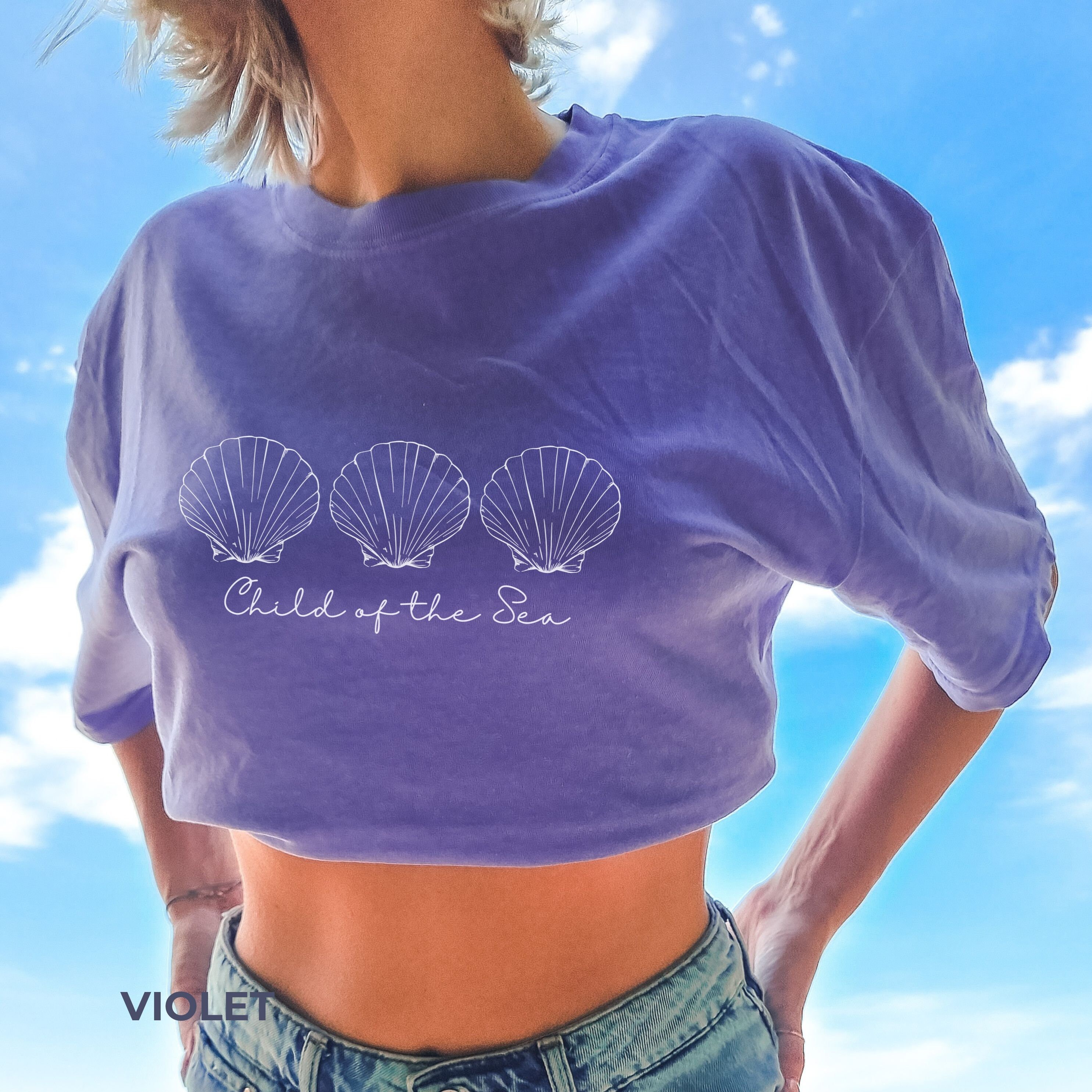 Seashell Comfort Colors T-shirt: Mermaidcore Ocean Girl Tee - Etsy