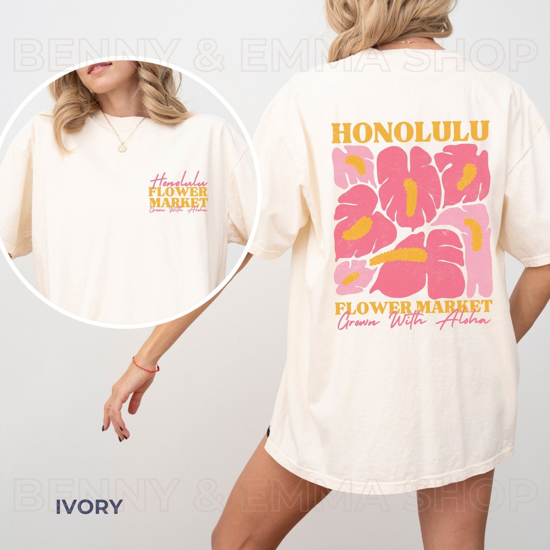Boho Hibiscus Shirt Honolulu Flower Market Shirt Hawaii Crewneck ...