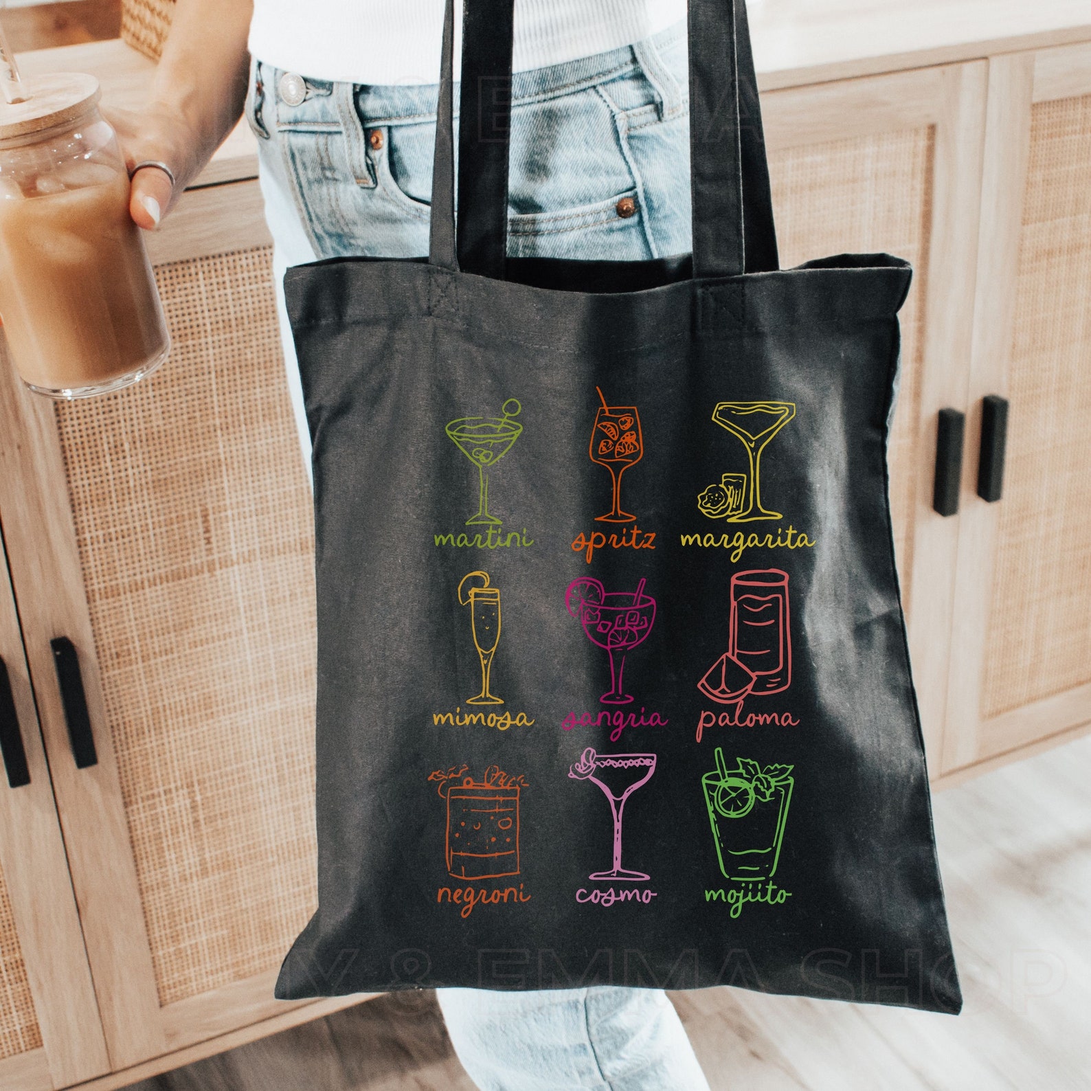 Signature Cocktail Tote Bag Group Brunch Gift Sunday Funday Mimosa ...