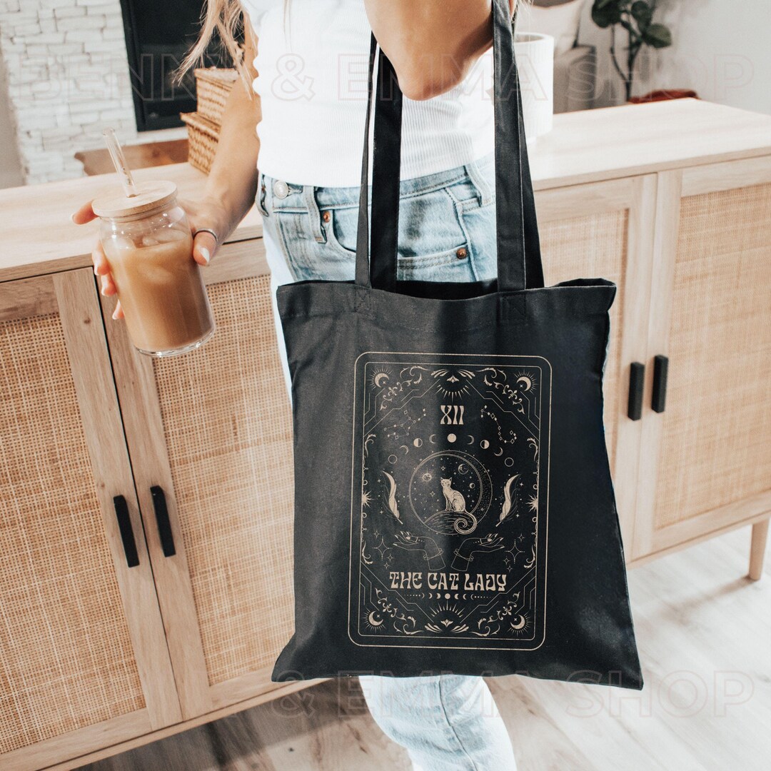 Whimsigoth the Cat Tarot Card Cat Lady Tote Bag Dreamcore Mystical Tote ...