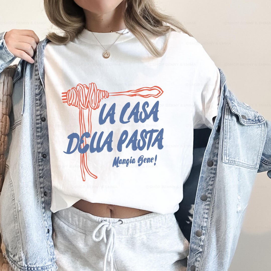 Spaghetti Shirt Trendy Pasta Print Italian Culinary Shirt Tomato Girl ...