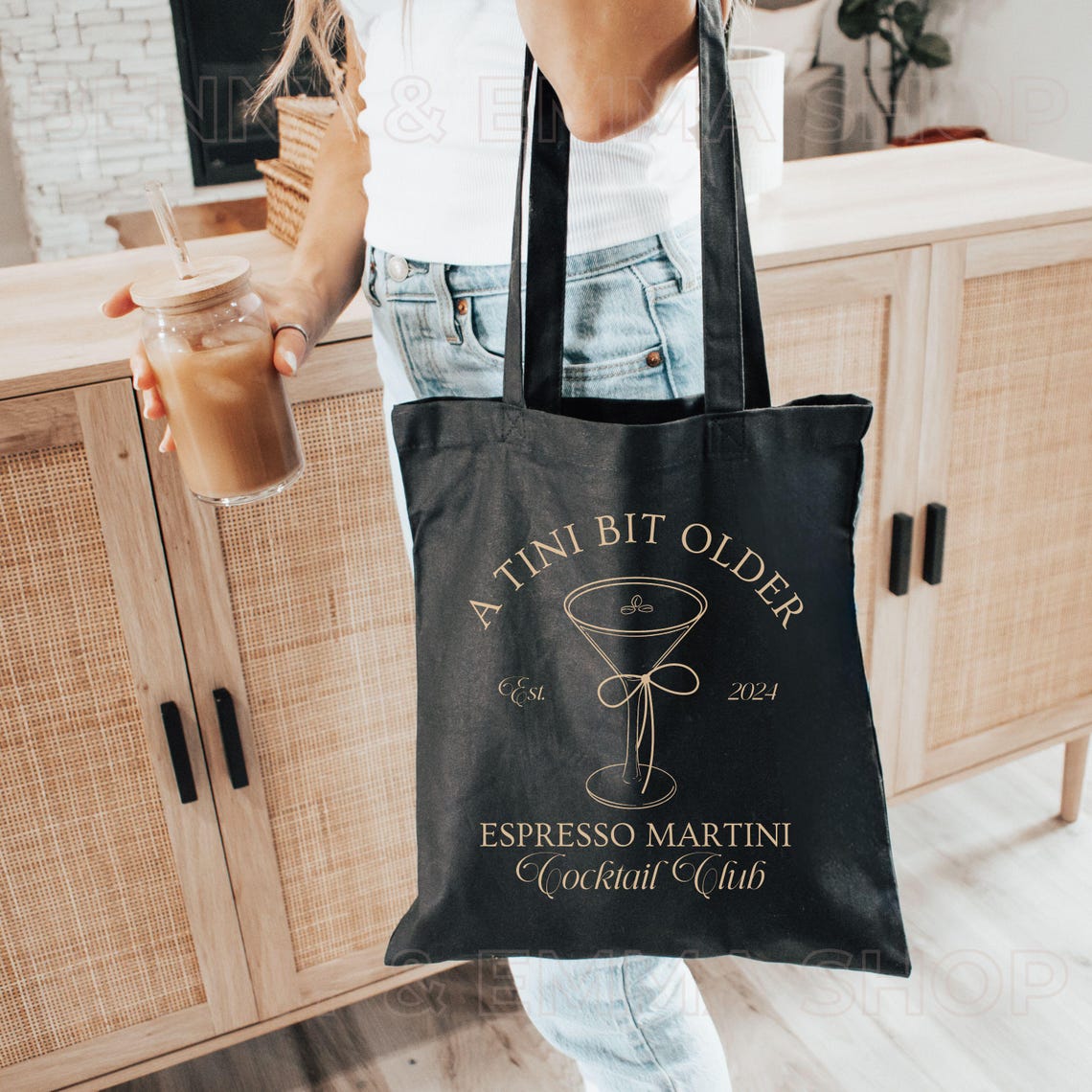 A Tini Bit Older Espresso Martini Cocktail Club Tote Bag Birthday Tote ...