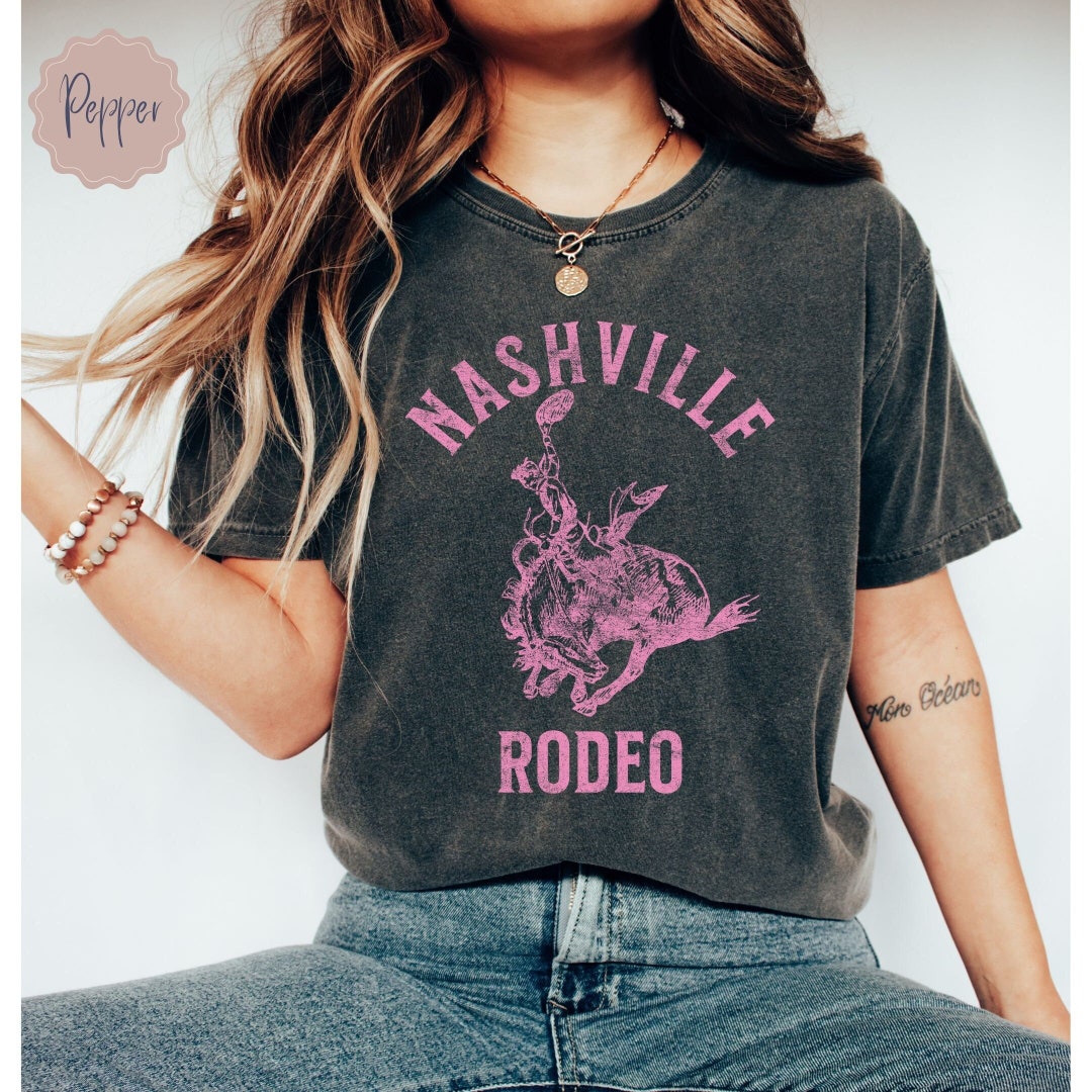 Nashville Rodeo T-shirt, Bucking Bronco, Comfort Colors, Vintage Inspired, Western Flair ...