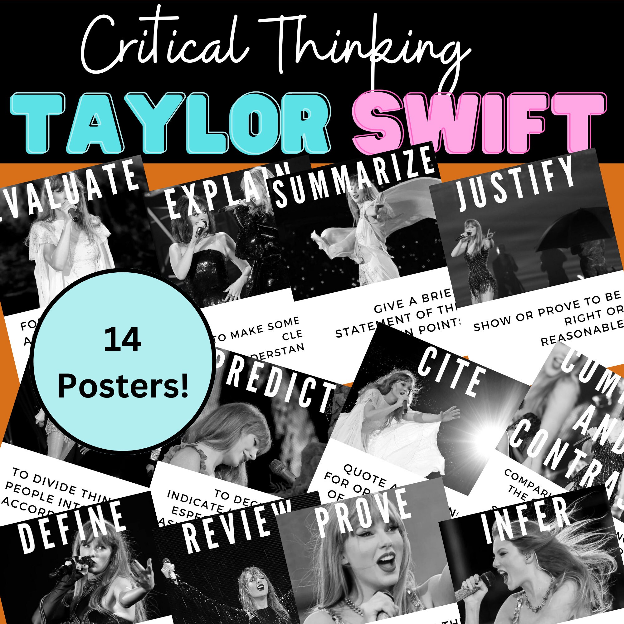 Taylor Swift - Critical Thinking Posters! - Back to School Upgrade ...
