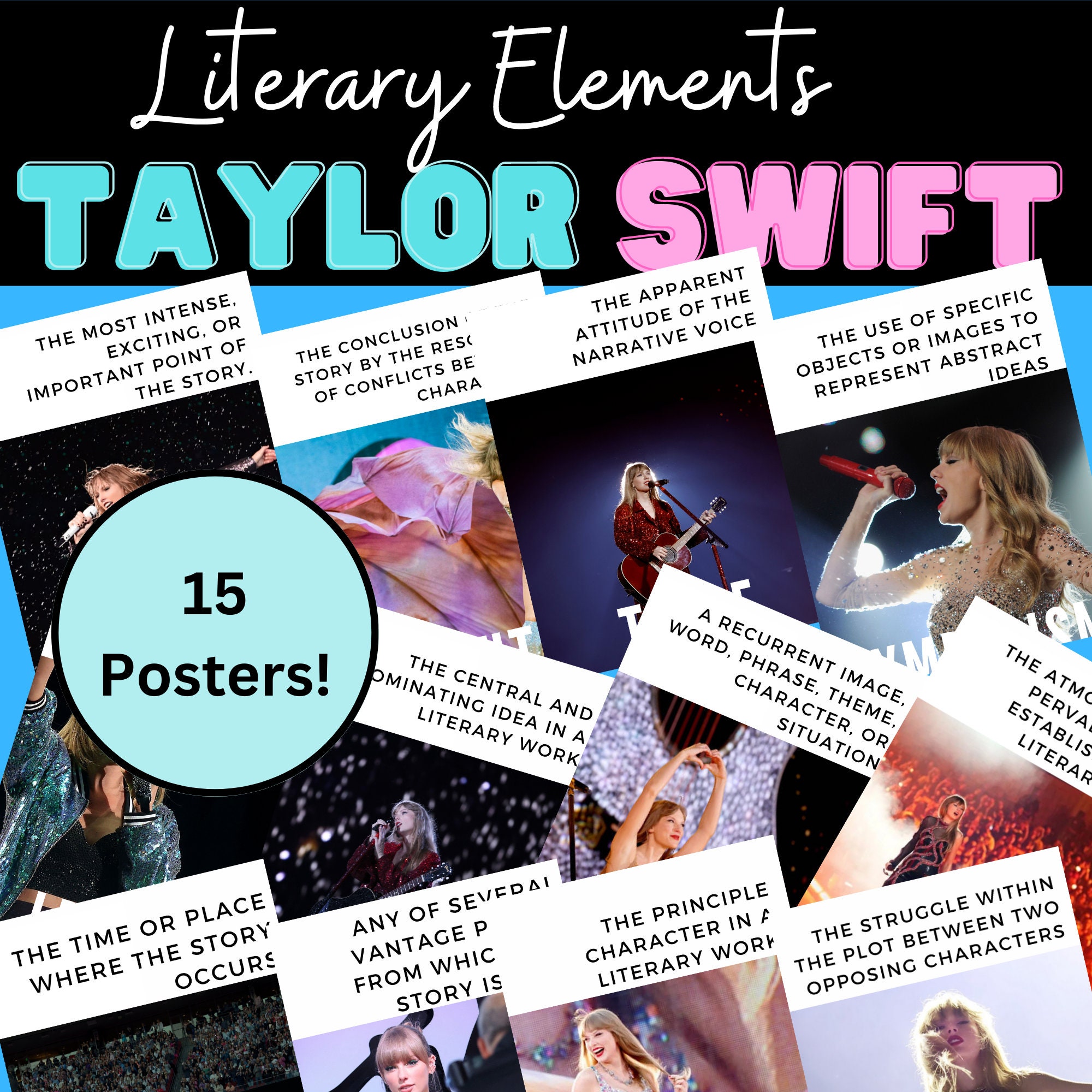 Taylor Swift Story Elements ELA Posters Back to School - Etsy