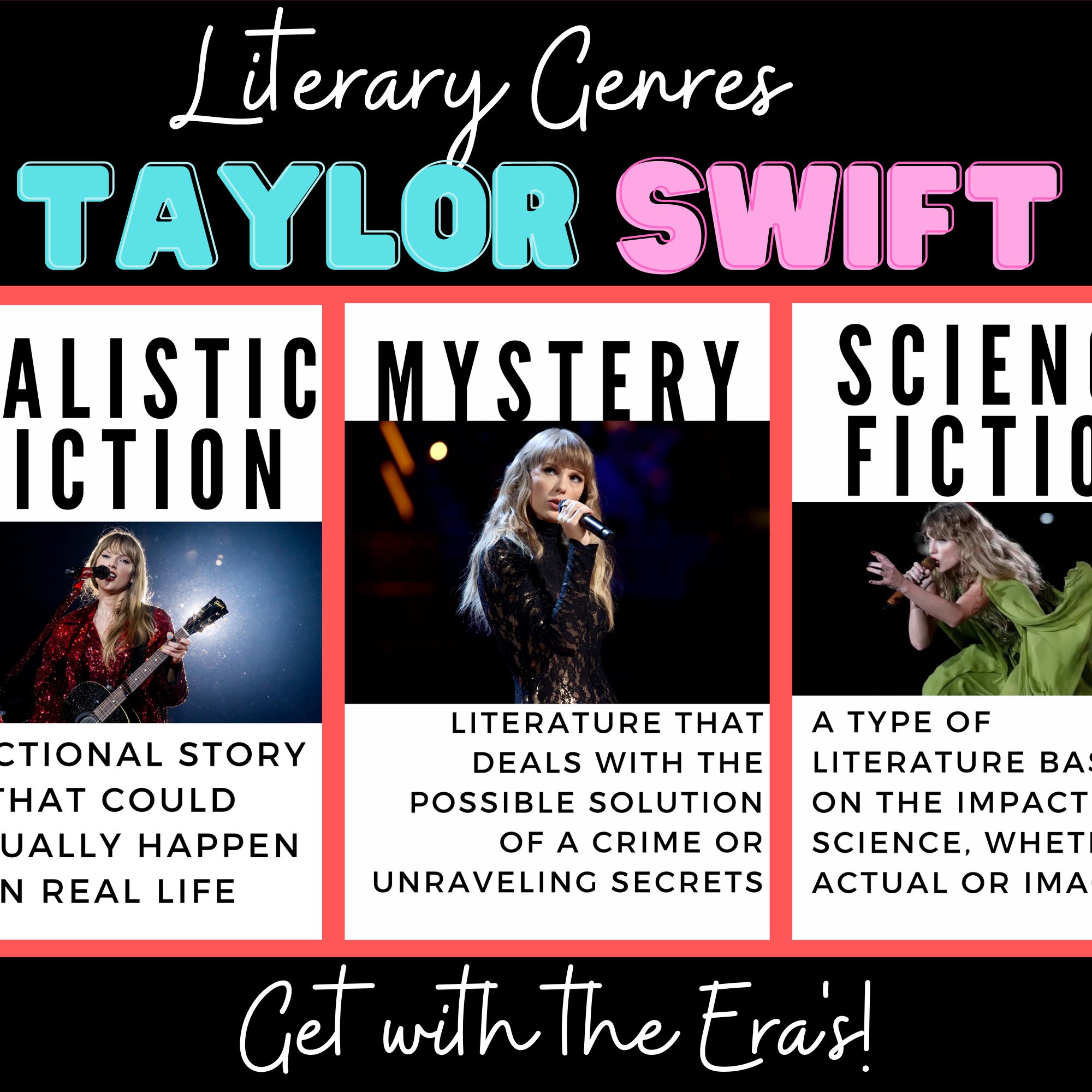 Taylor Swift Literary Genres Posters ELA Posters Back to - Etsy
