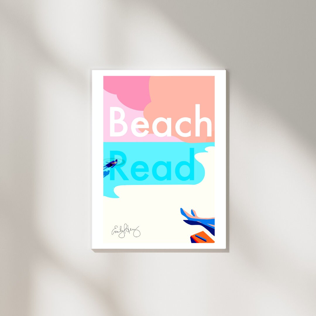 Beach Read Poster Cover - Digital Book Wall Art - Booktok Novel Cover ...