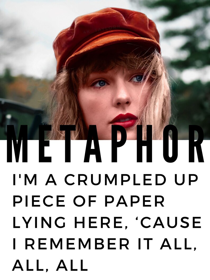Taylor Swift Figurative Language Posters - 16 Posters - Language Arts ...
