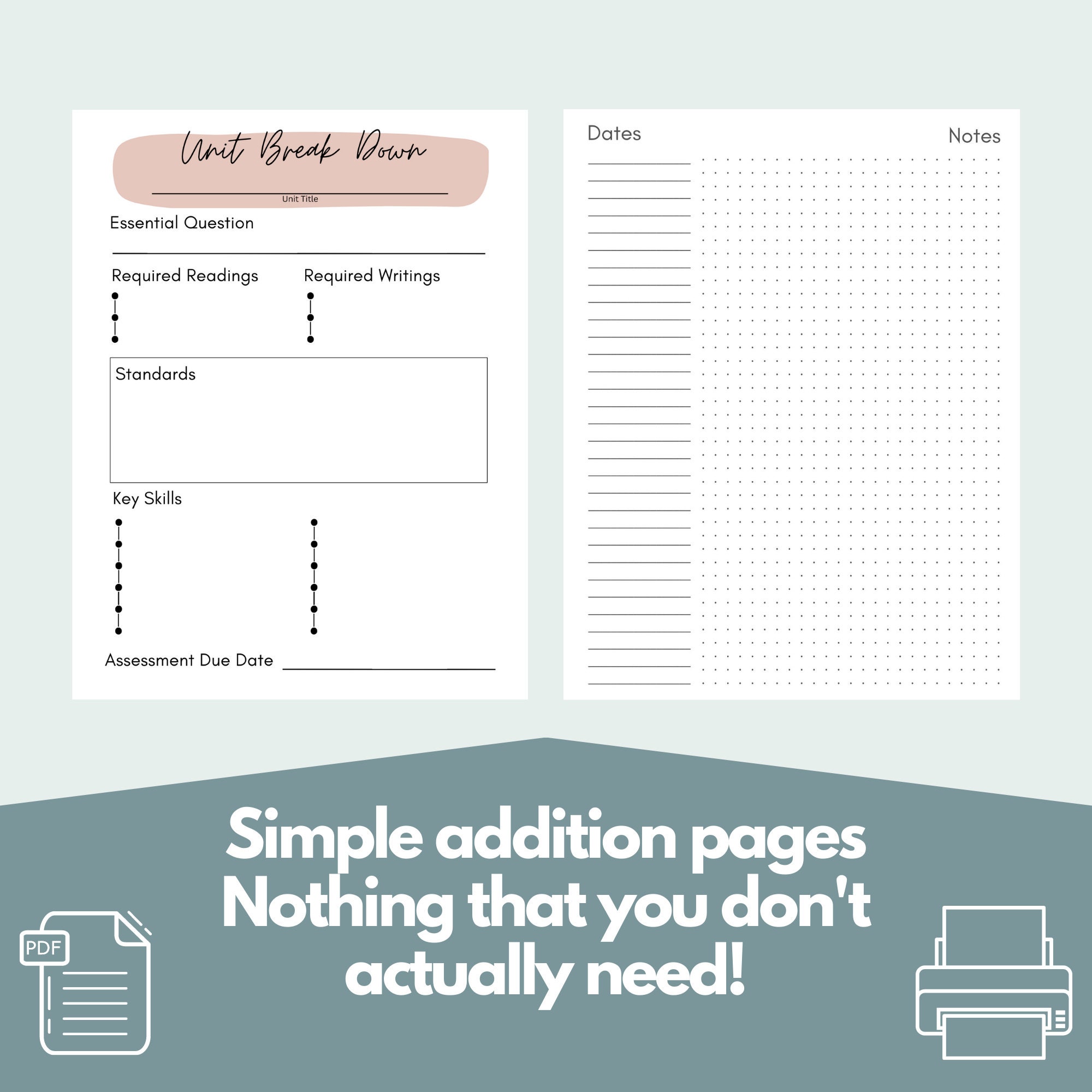Printable Educator Planner 2023-24 - Simple, Clean, Large Print - PDF ...