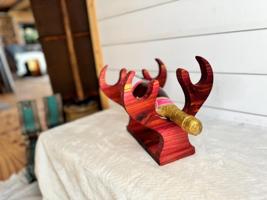 Wine & Spirit Bottle Rack, Antler Bottle Rack, Eastern Red Cedar ...