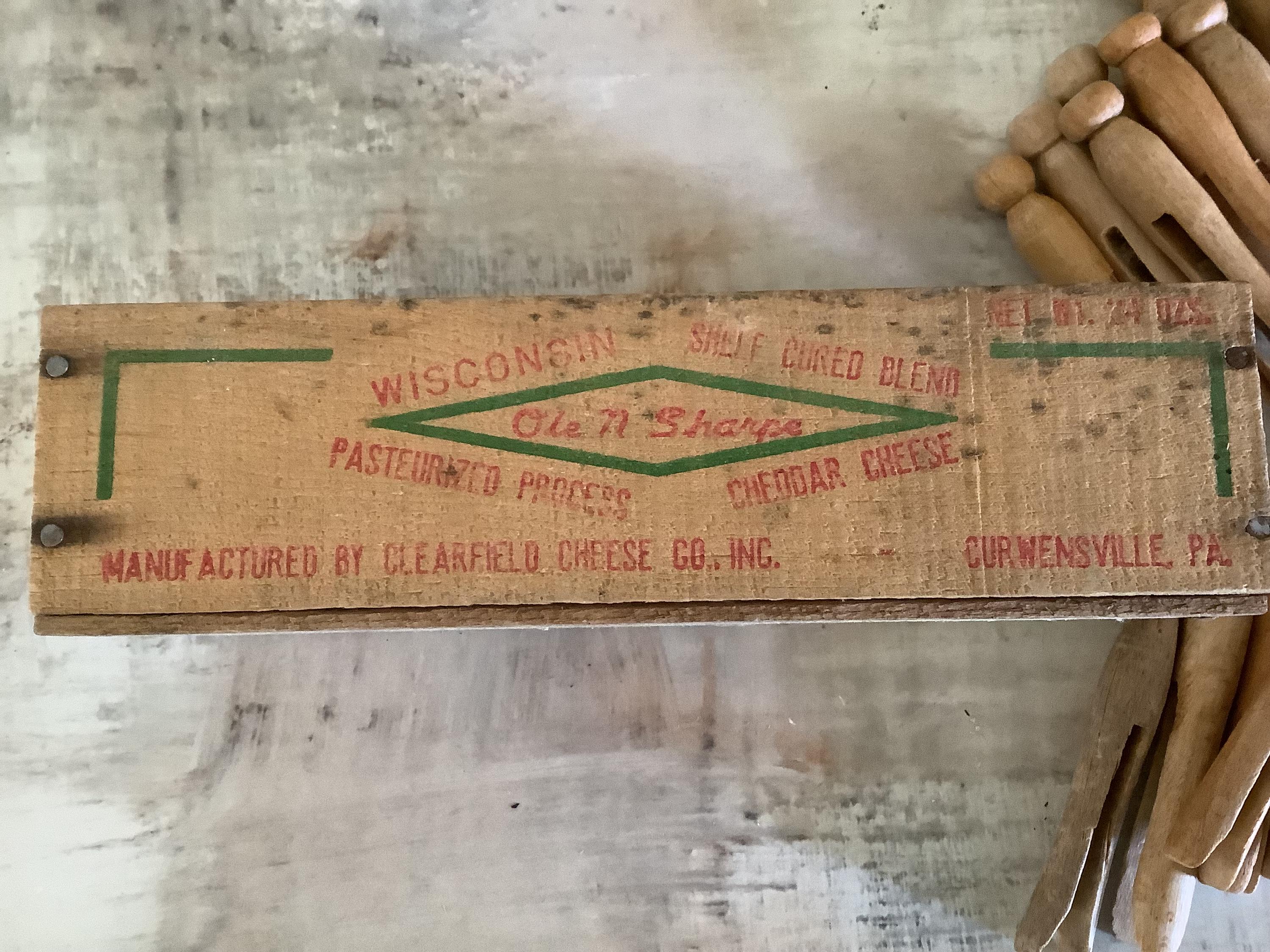 Vintage Cheese Box With Vintage Clothes Pins - Etsy