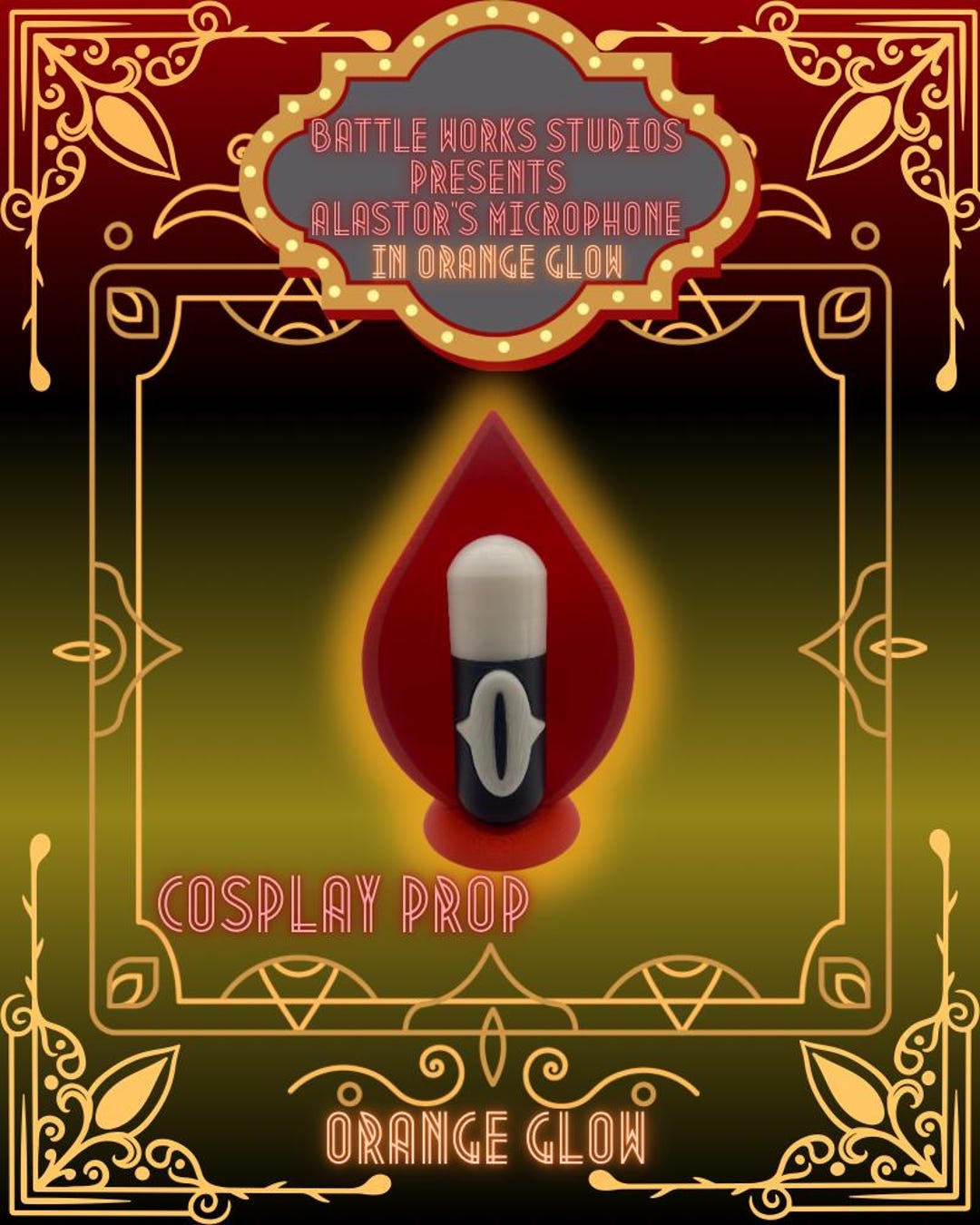 Orange Glow Hazbin Hotel Alastor Cosplay Mic 2.0 (PHYSICAL PRODUCT) - Etsy