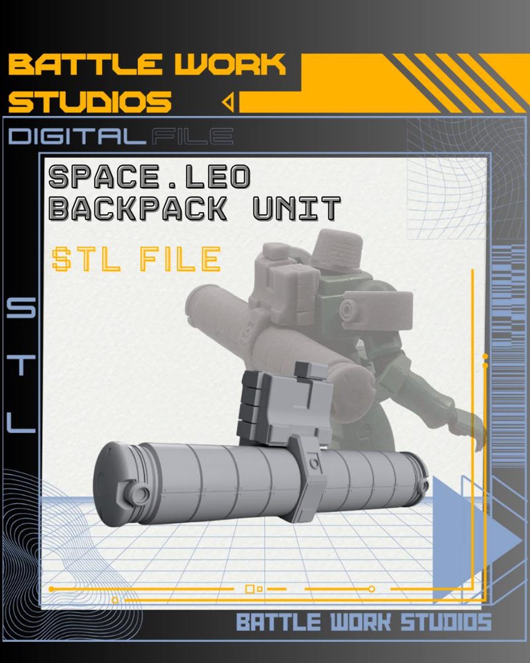 Space Leo Backpack Unit for LEO Mobile Suit 1/144 [SLA-STL File ...