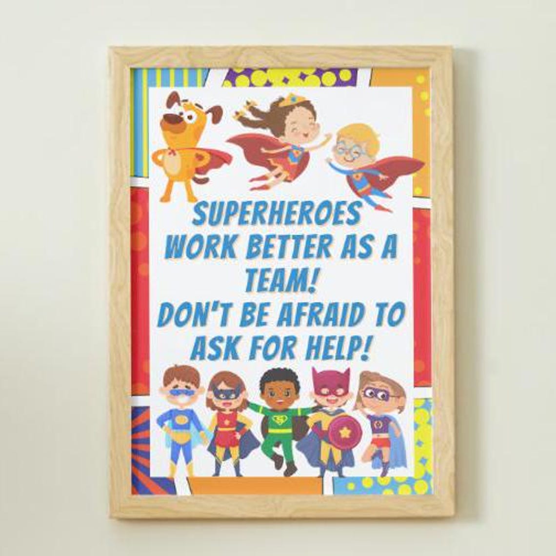 Calm Corner Superhero Edition 12 Printable Decor Wall Art Emotional ...