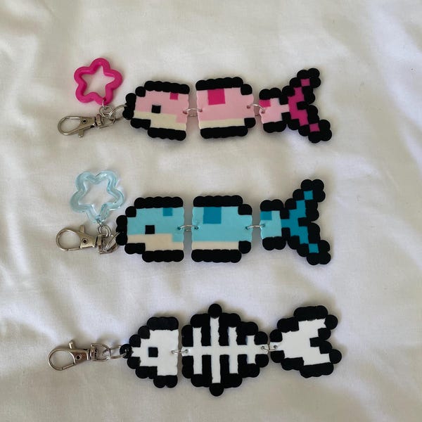 Perler Bead Keychain Etsy