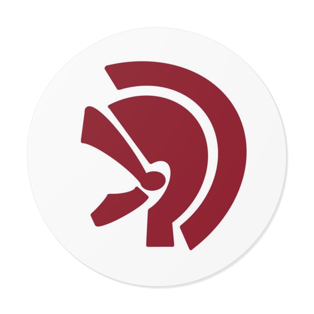 Trojan Head Round Vinyl Sticker - Etsy