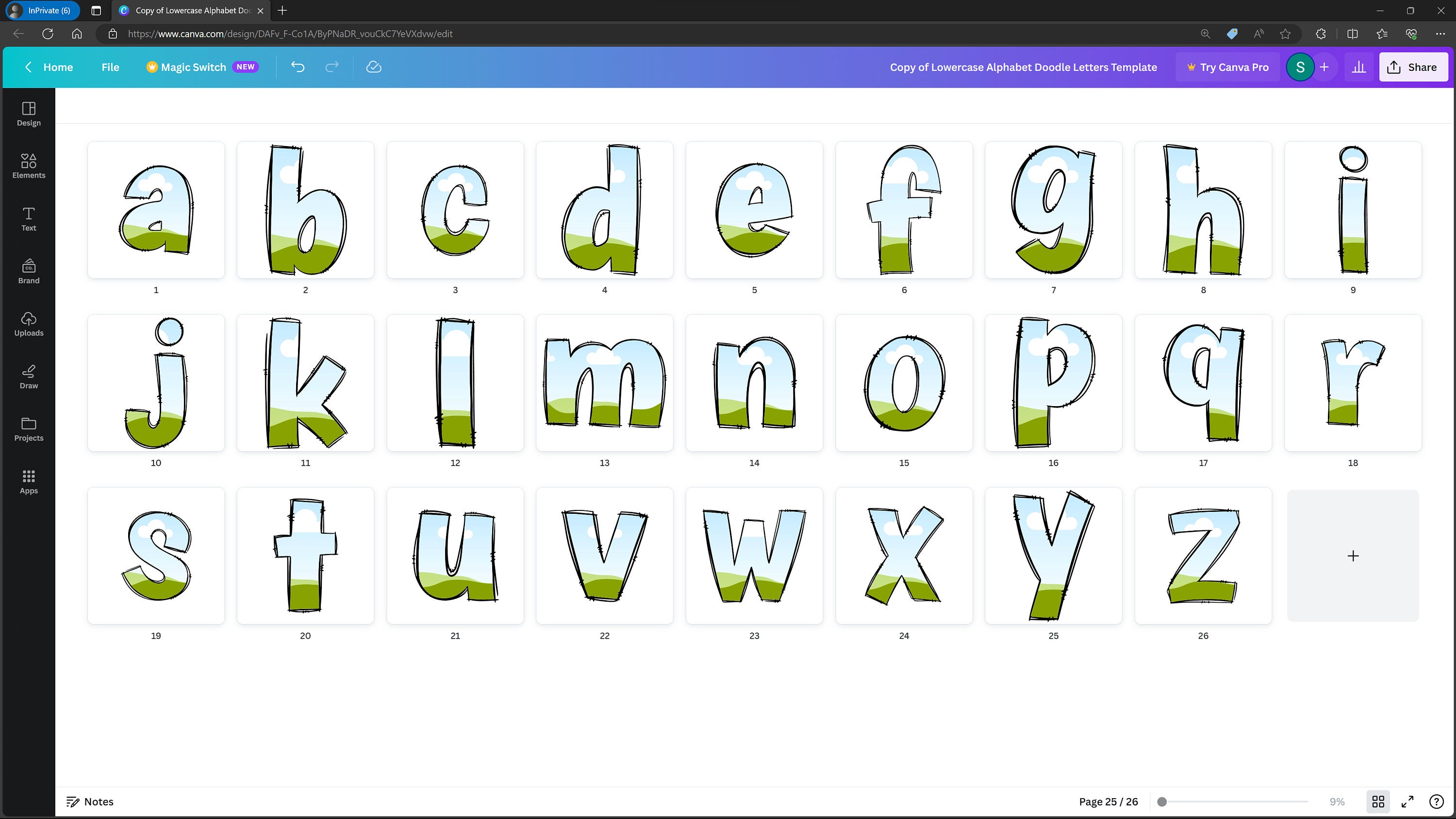 Customizable Doodle Letters, Lowercase Alphabets, Simple Drag and Drop ...