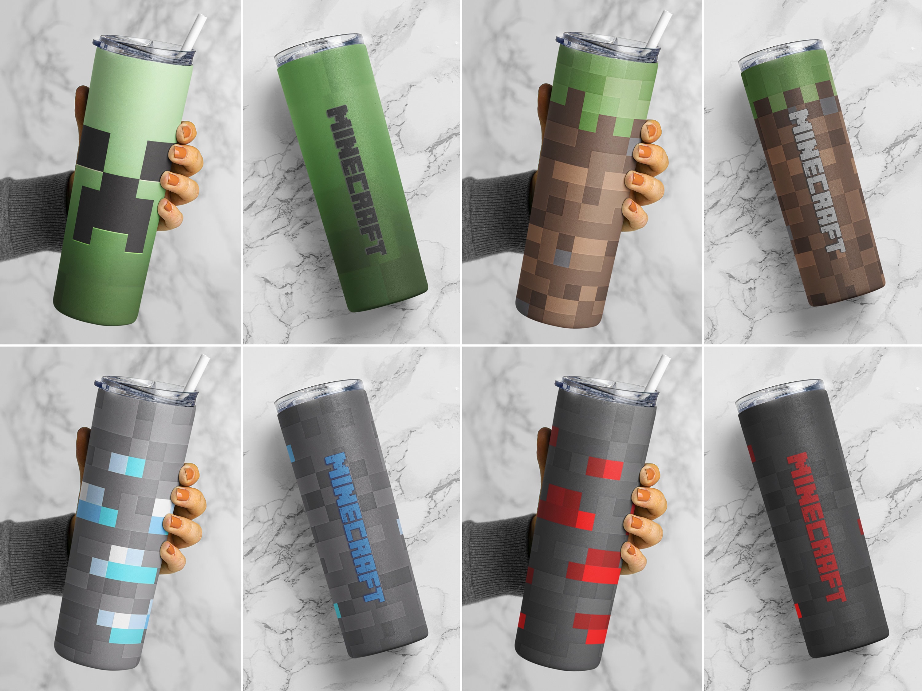 Creeper 20oz Skinny Tumbler Sublimation Design, Gaming Tumbler Wrap ...