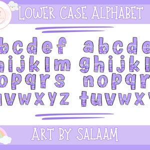 Mermaid Doodle Alphabet Letters PNG Numbers Bundle, Purple Mermaid Font ...