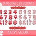 Strawberry Patch Doodle Alphabet Letters PNG Numbers Bundle, Strawberry ...