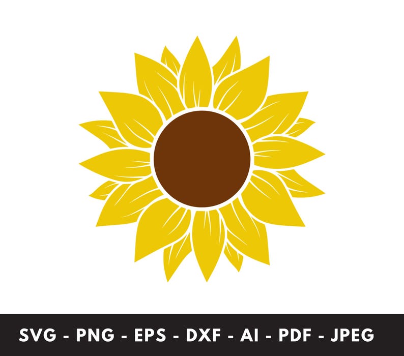 Sunflower SVG, Flower Svg, Digital Download, Clipart, Distressed ...
