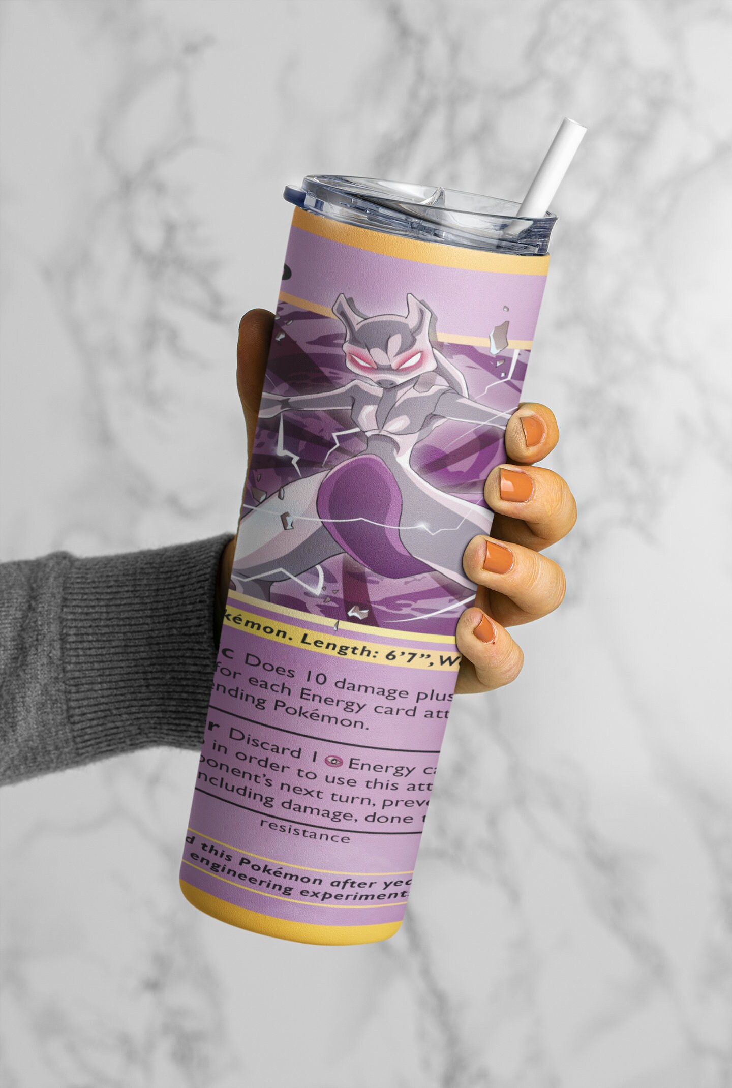 Pokemon Tumbler Wrap Mewtwo 20 Oz Skinny Tumbler Sublimation - Etsy ...