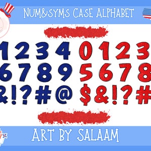 4TH July USA Flag Doodle Alphabet Letters PNG Bundle, Red White Blue ...