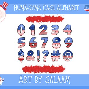 4TH July USA Flag Doodle Alphabet Letters PNG Bundle, Red White Blue ...