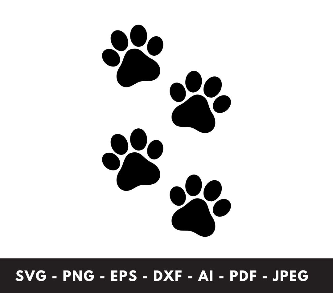 Dog Paw Prints Svg, Dog Svg, Paw SVG, Animal Paw Svg, Animal Svg, Dog ...