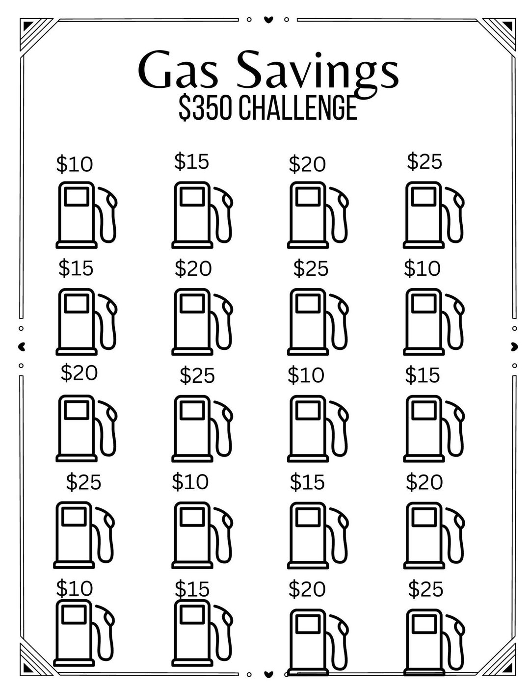 Gas Savings Template - Etsy