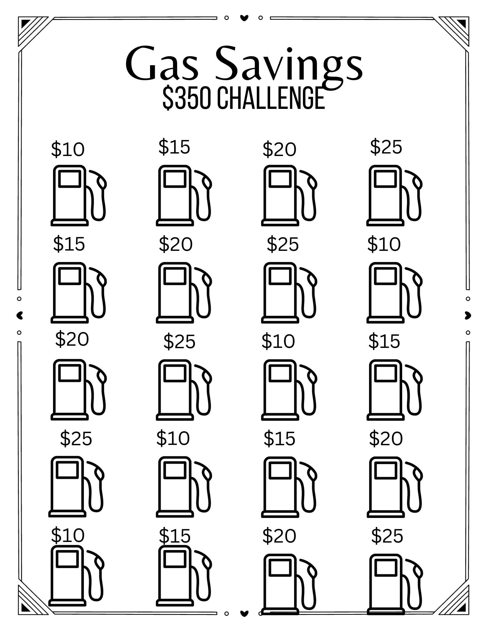Gas Savings Template - Etsy