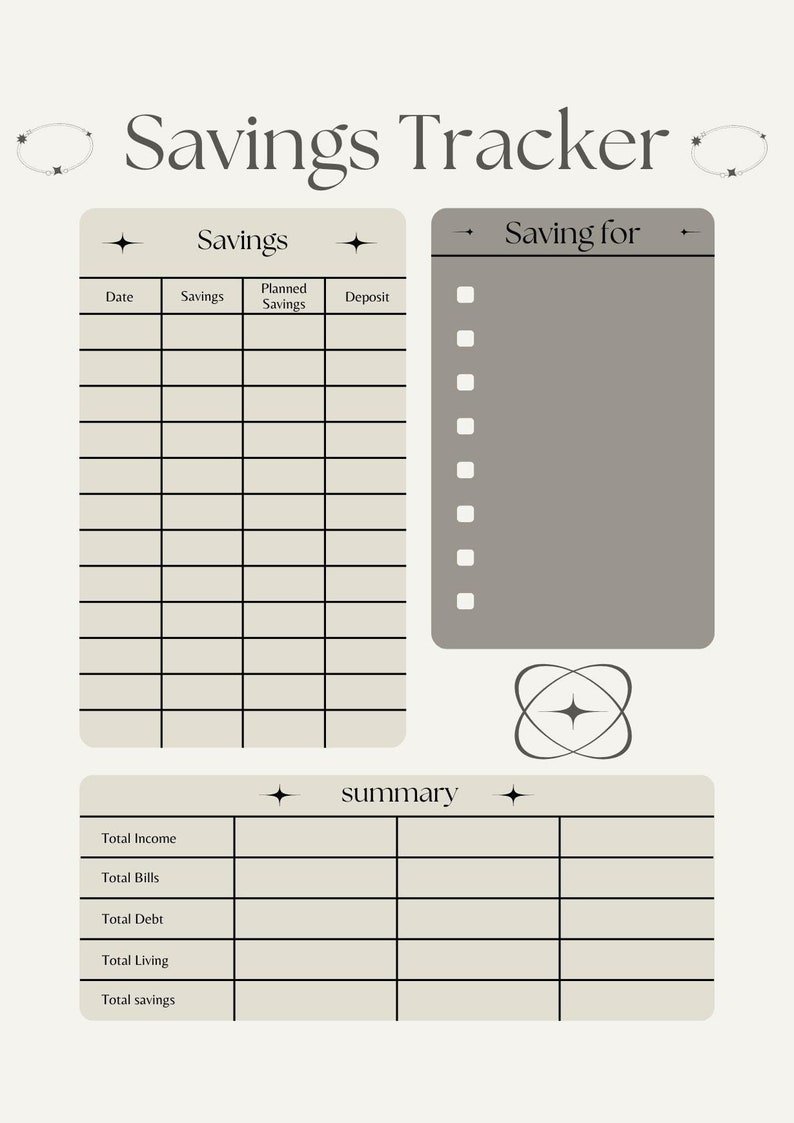 Minimalist Savings Tracker- Easily Save Money - Printable PDF-A6 - Etsy