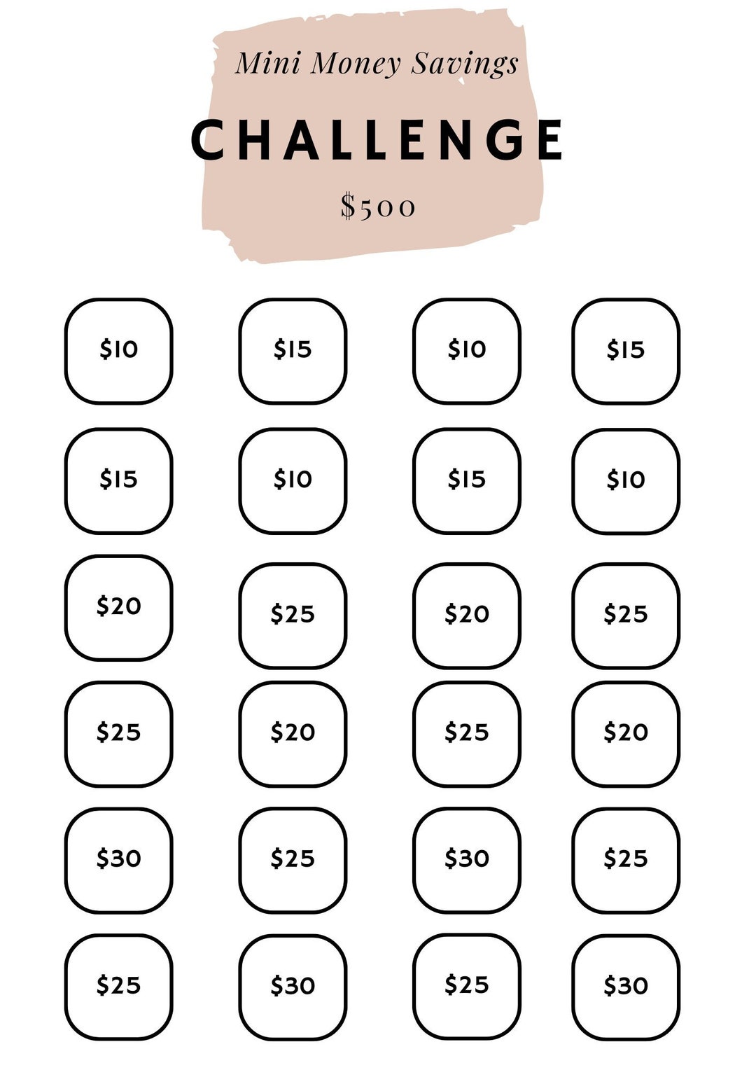 Mini Money Savings: 500 - Etsy