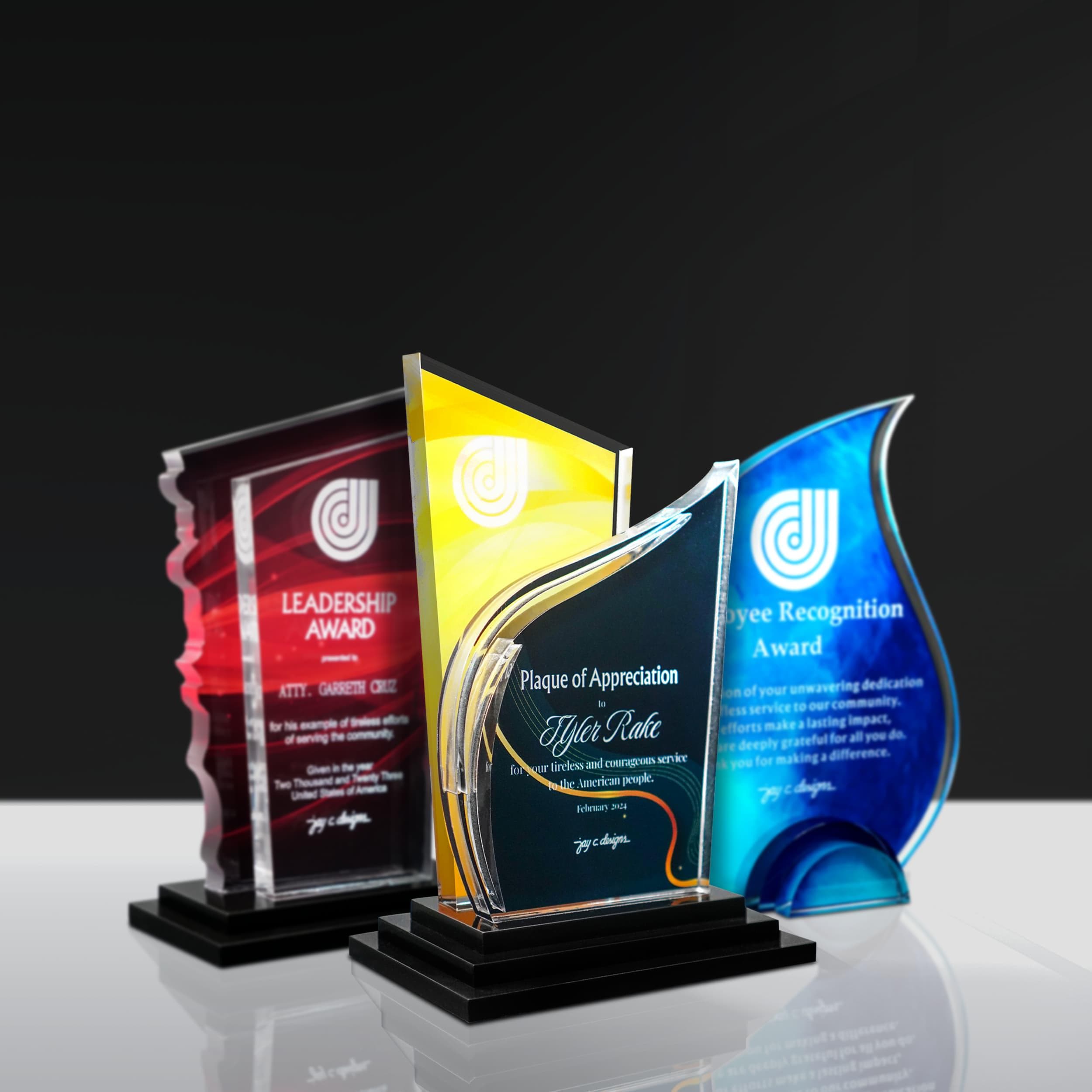Custom Logo Acrylic Trophy – Personalized Employee Award or Thank You ...