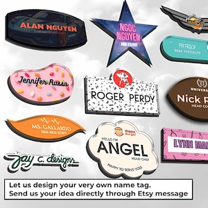 Nametags Custom Shaped Nametag Name Badges With Magnetic Pin ...