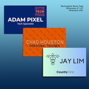 Nametag Rectangle, Fully Custom Nametags, Magnetic Nametag, Office ...