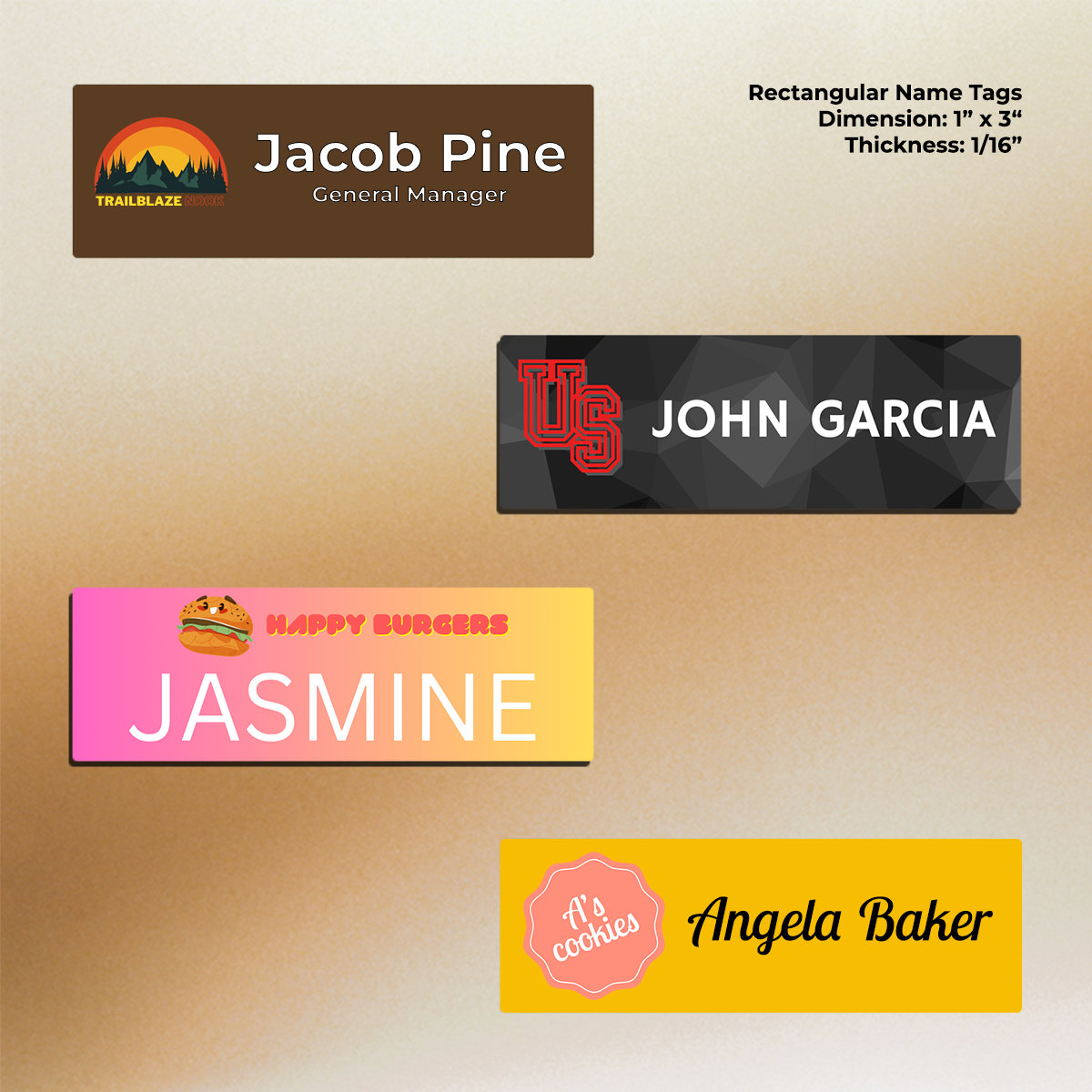 Custom Acrylic Name Tag With Magnetic Pin, Personalized Business ...