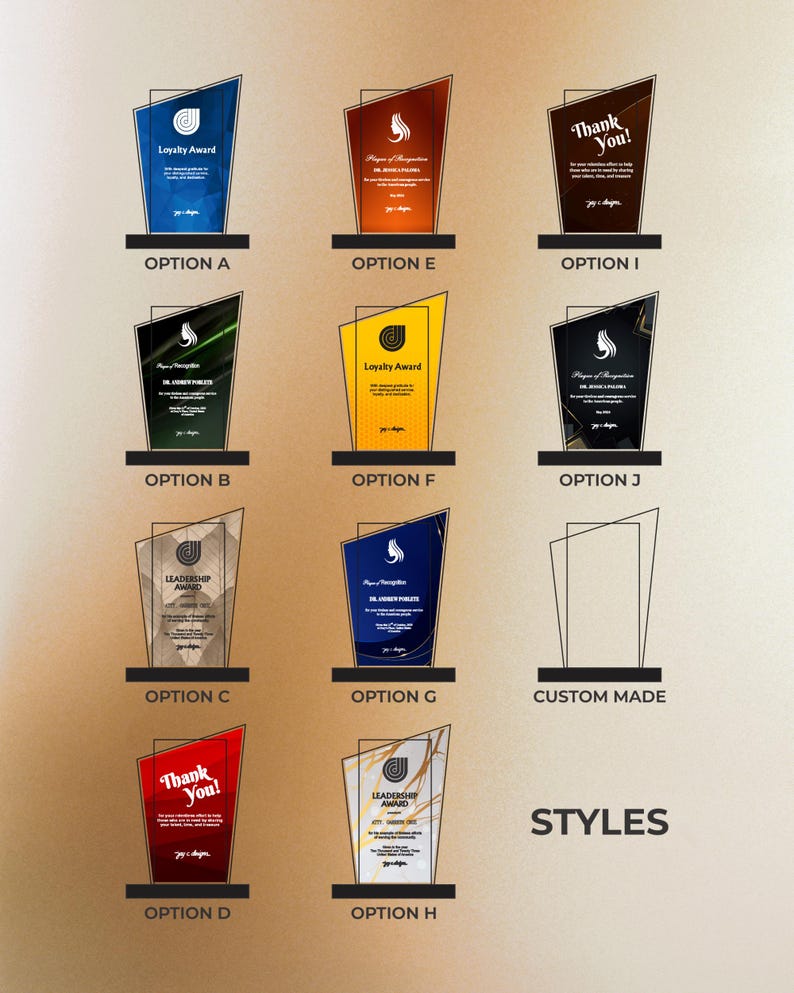 Personalized Acrylic Desk Trophy – Custom Award Plaque for Achievement ...