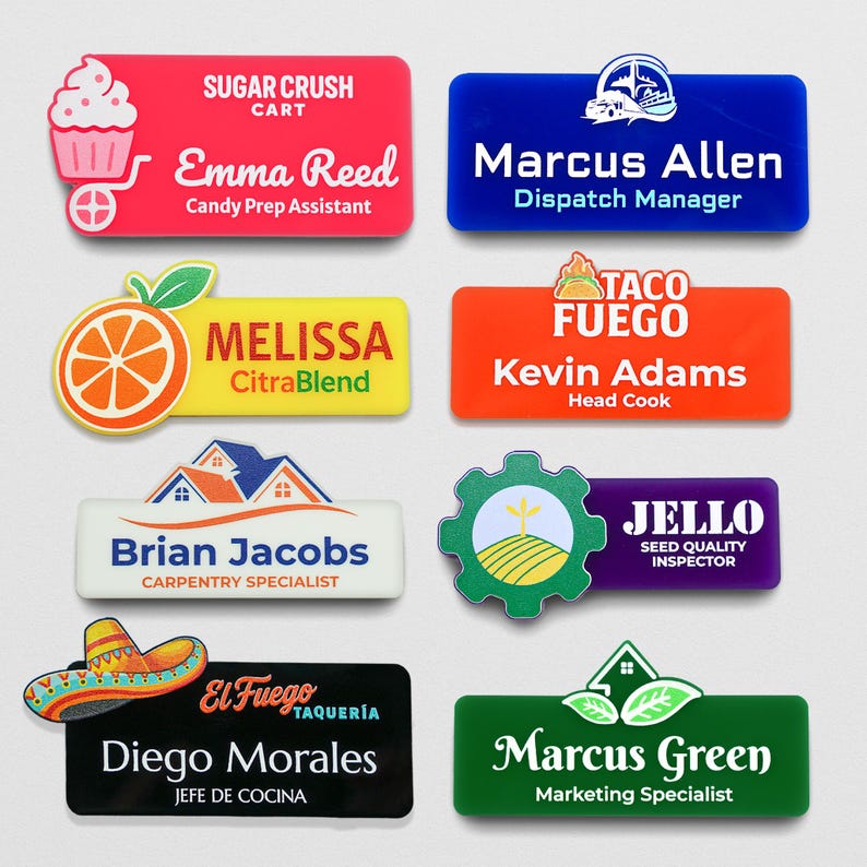 Personalized Custom Shaped Name Tags | Name Badges With Magnetic Pin ...
