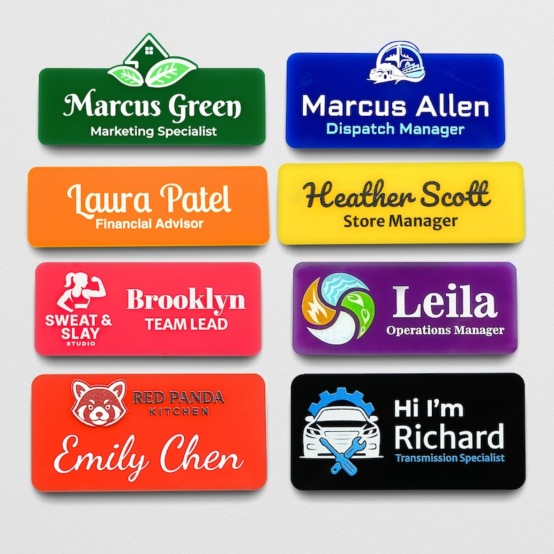 Personalized Custom Shaped Name Tags | Name Badges With Magnetic Pin ...