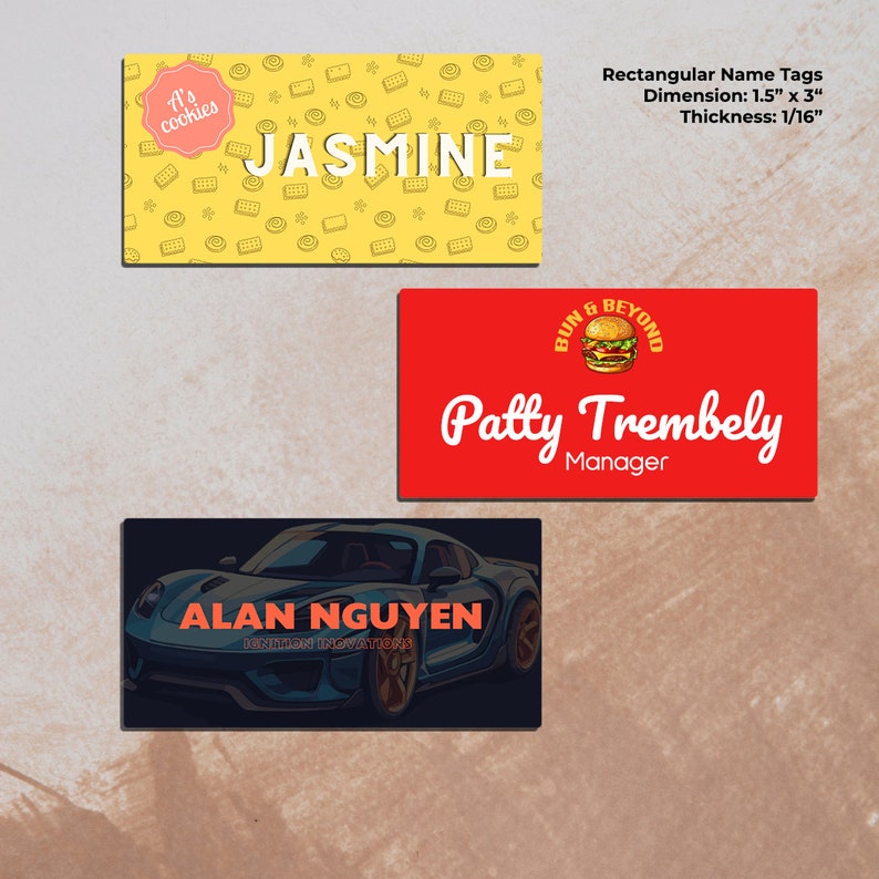 Nametags Custom Shaped Nametag Name Badges With Magnetic Pin ...