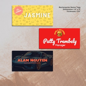 Nametag Rectangle, Fully Custom Nametags, Magnetic Nametag, Office ...