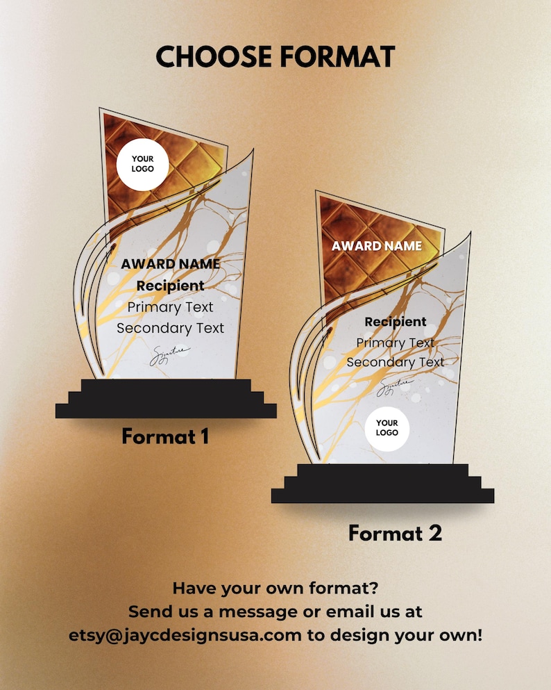 Custom Logo Acrylic Trophy – Personalized Employee Award or Thank You ...