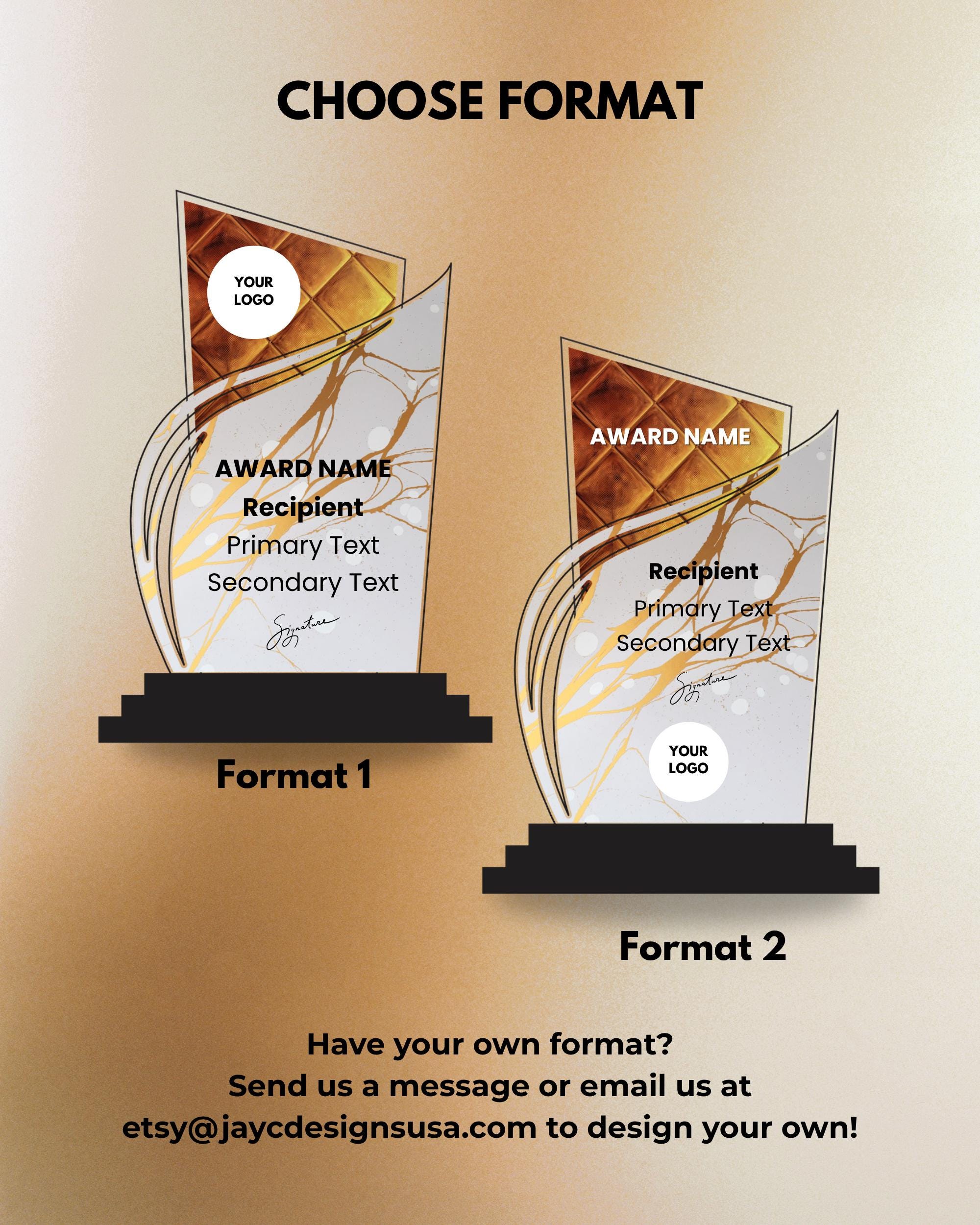 Custom Logo Acrylic Trophy – Personalized Employee Award or Thank You ...