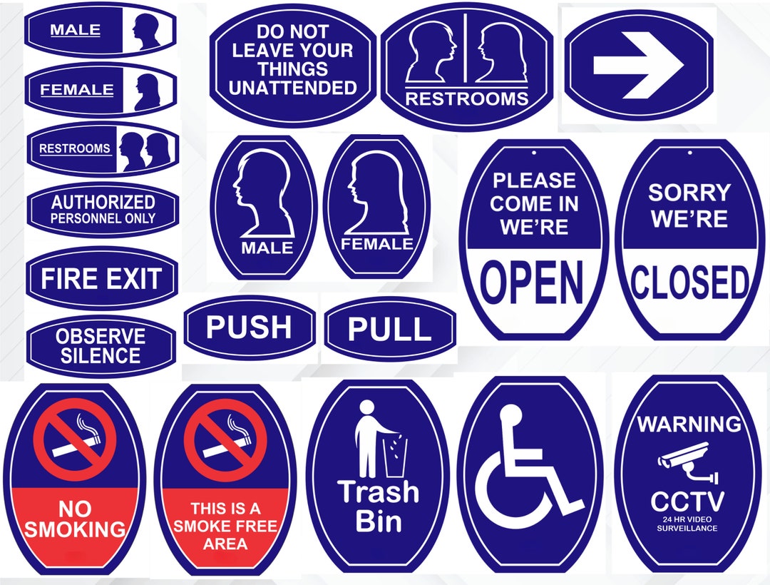 Business Signs Acrylic Signage Restroom Signs Smoke Free Signs ...