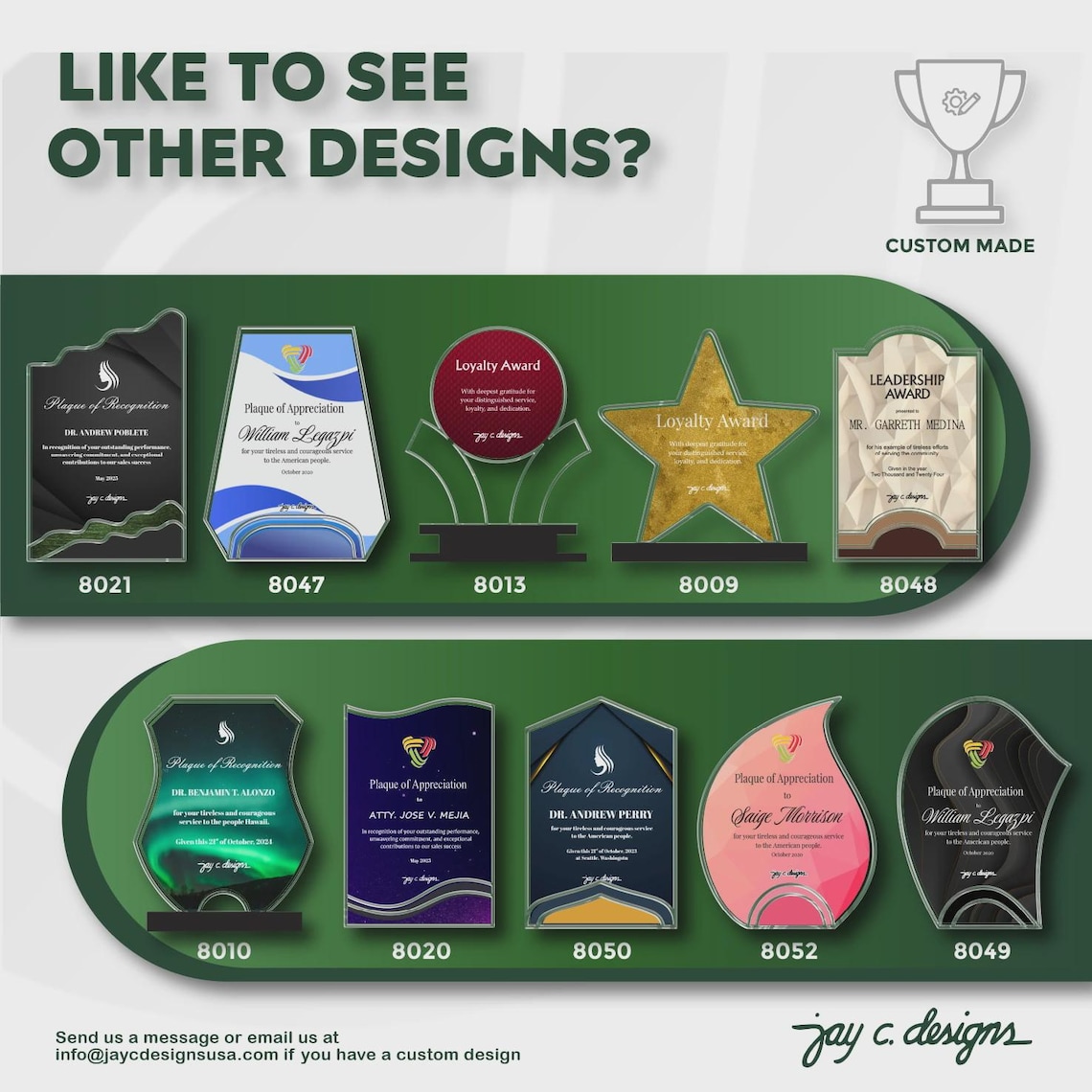Custom Logo Acrylic Trophy – Personalized Employee Award or Thank You ...