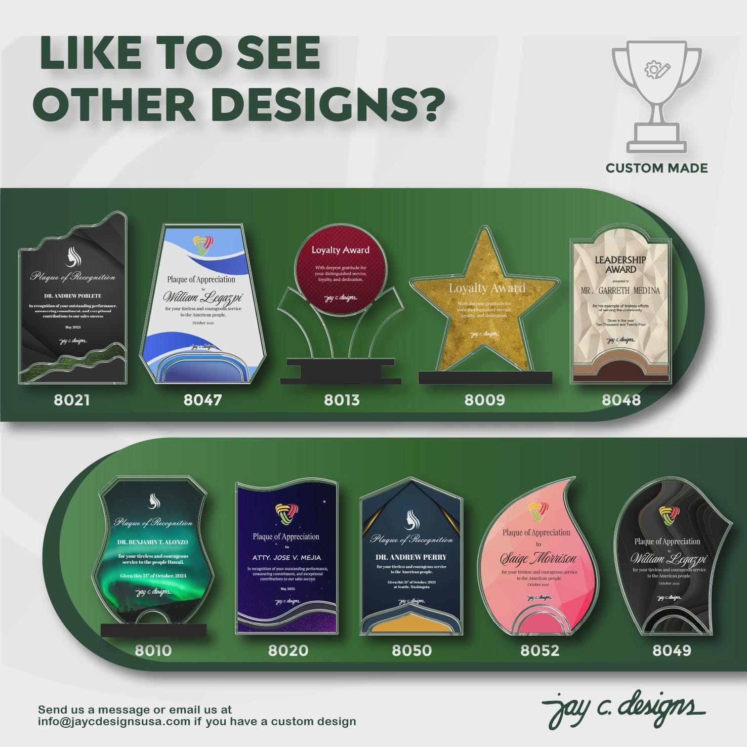 Custom Logo Acrylic Trophy – Personalized Employee Award or Thank You ...