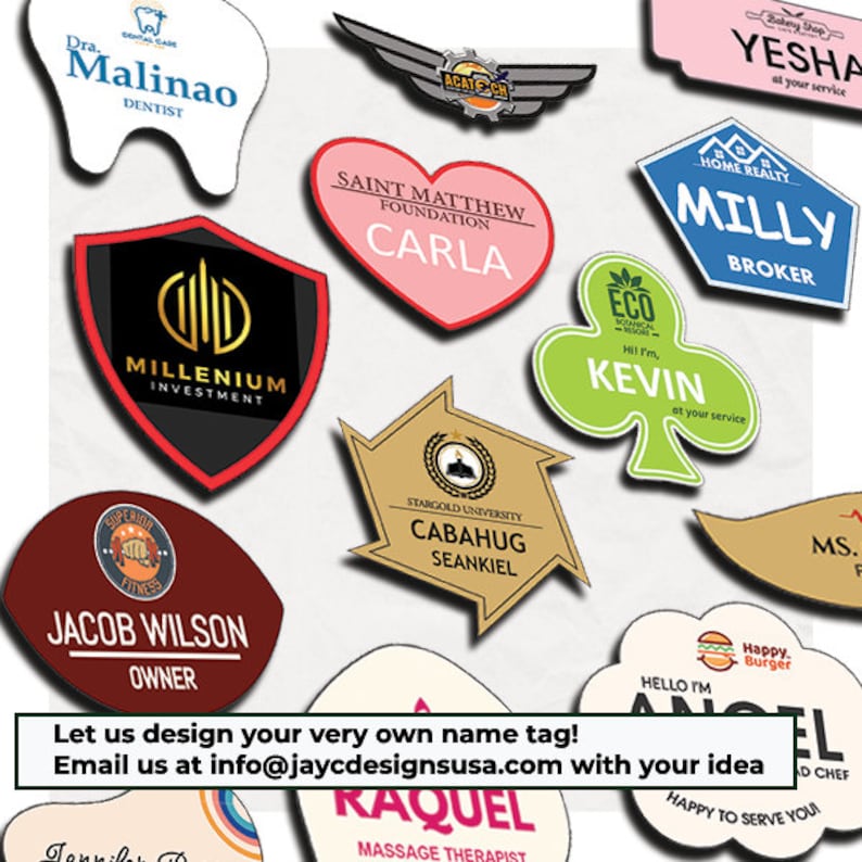 Nametags Custom Shaped Nametag Name Badges With Magnetic Pin ...