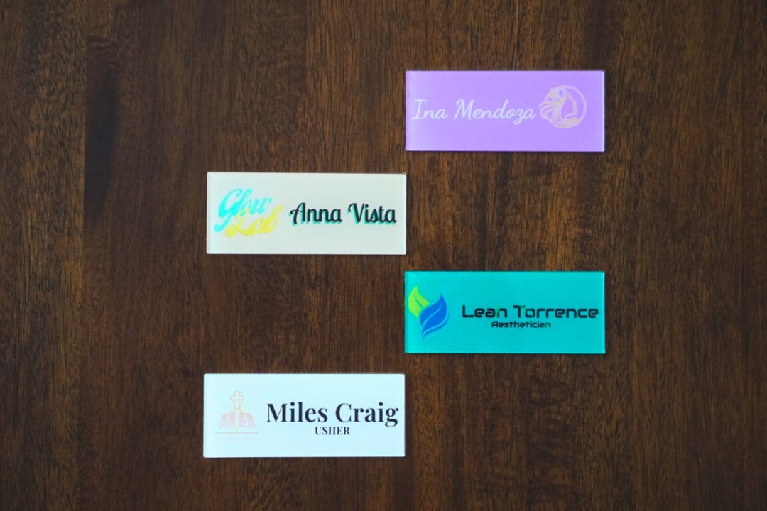Custom Acrylic Name Tag | Personalized Business Nametag With Magnetic ...